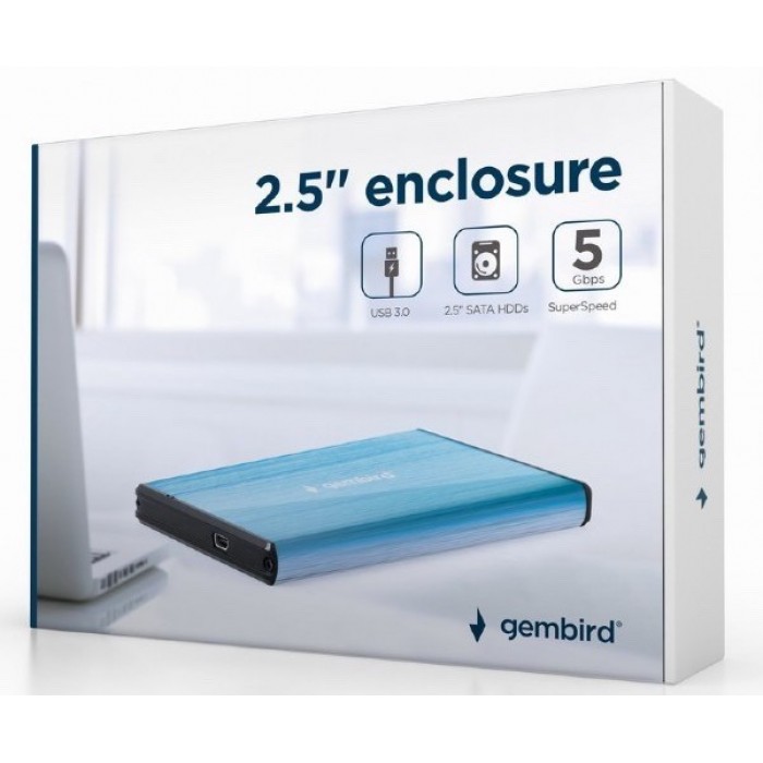 Портативный корпус для 2.5" SATA HDD External Case miniUSB3.0, Gembird ...